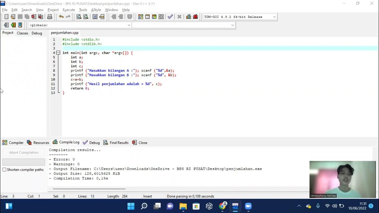 PROGRAM PENJUMLAHAN C++ - YouTube