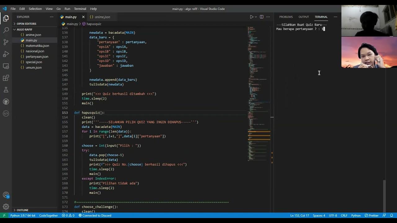 Tugas Akhir Algoritma dan Pemrograman 1 - Program Kuis Sederhana ...