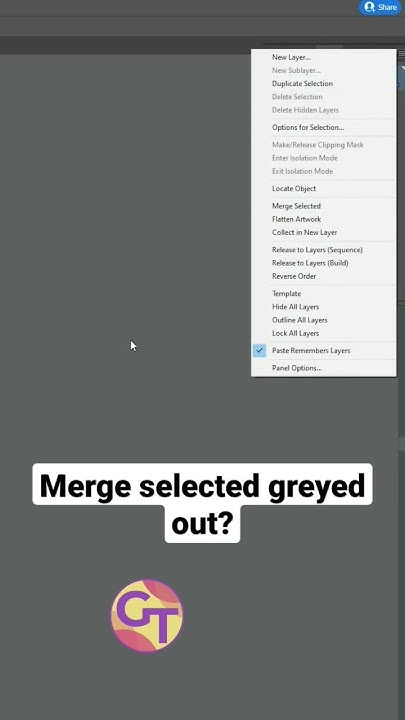 Merge Selected Greyed Out when merging layers? This might by why. - YouTube