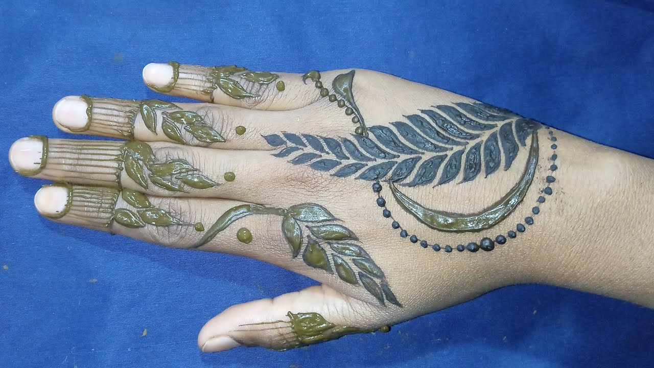 pattiya wali mehandi ka design|| Patti/patta mehandi design simple back ...