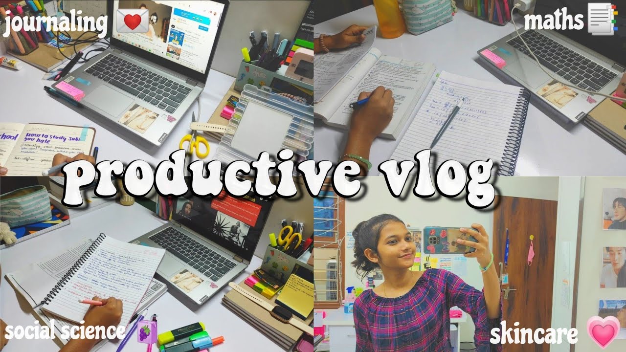 Productive Vlog 🐰 || Study with me || life of a 10th grader 📑 - YouTube