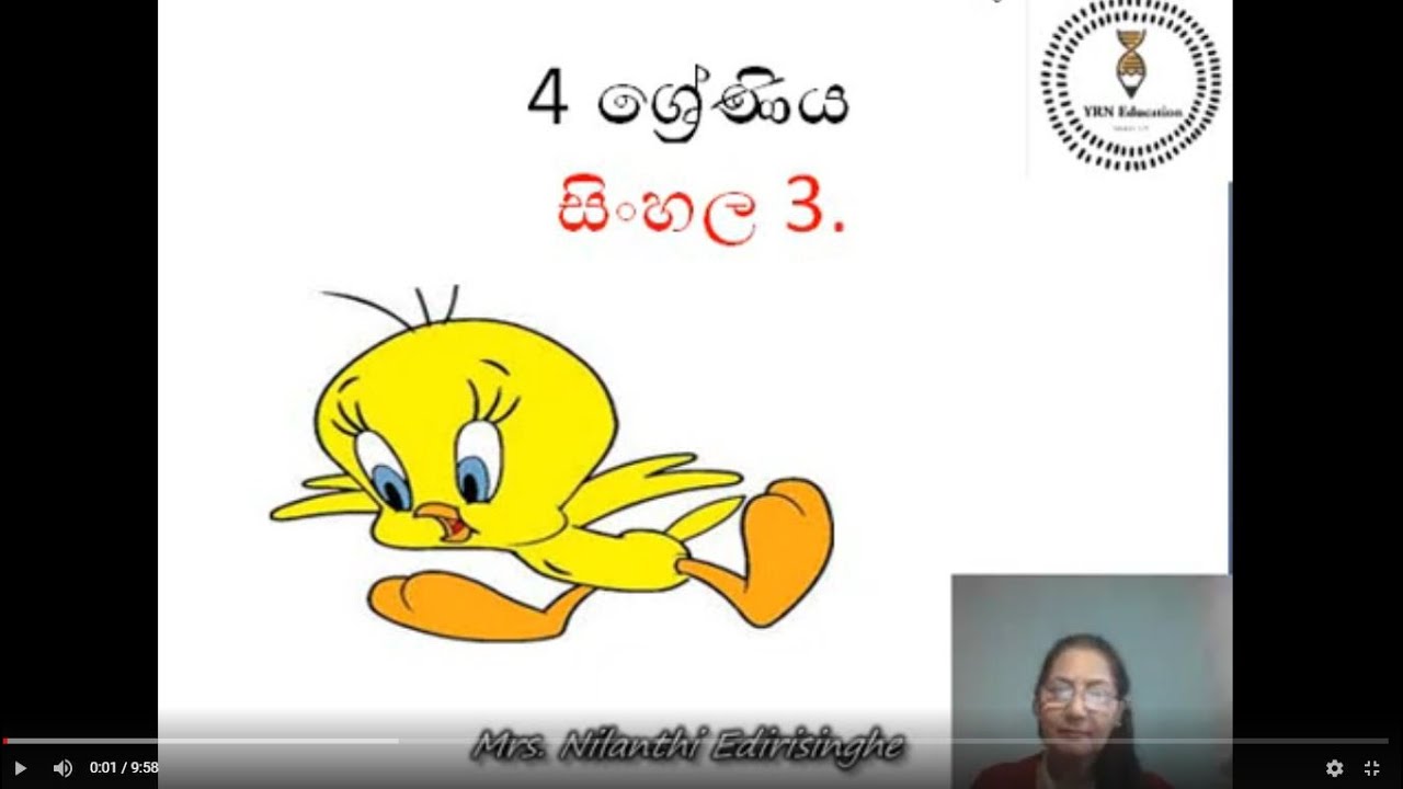 Grade 4 Sinhala Lesson 3 - YouTube