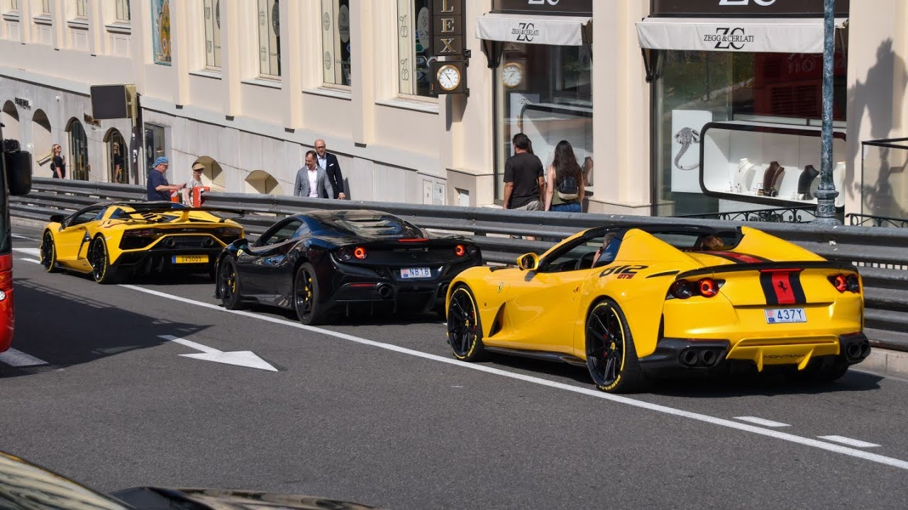 Supercars in Monaco 2023 [ 47 ] (SVJ Roadster, Novitec 812 GTS, Honda ...
