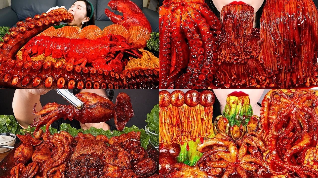 EXTREME SPICY OCTOPUS MUKBANG—TOO HOT TO HANDLE🔥 BY N-F BY SPICY NIM ...