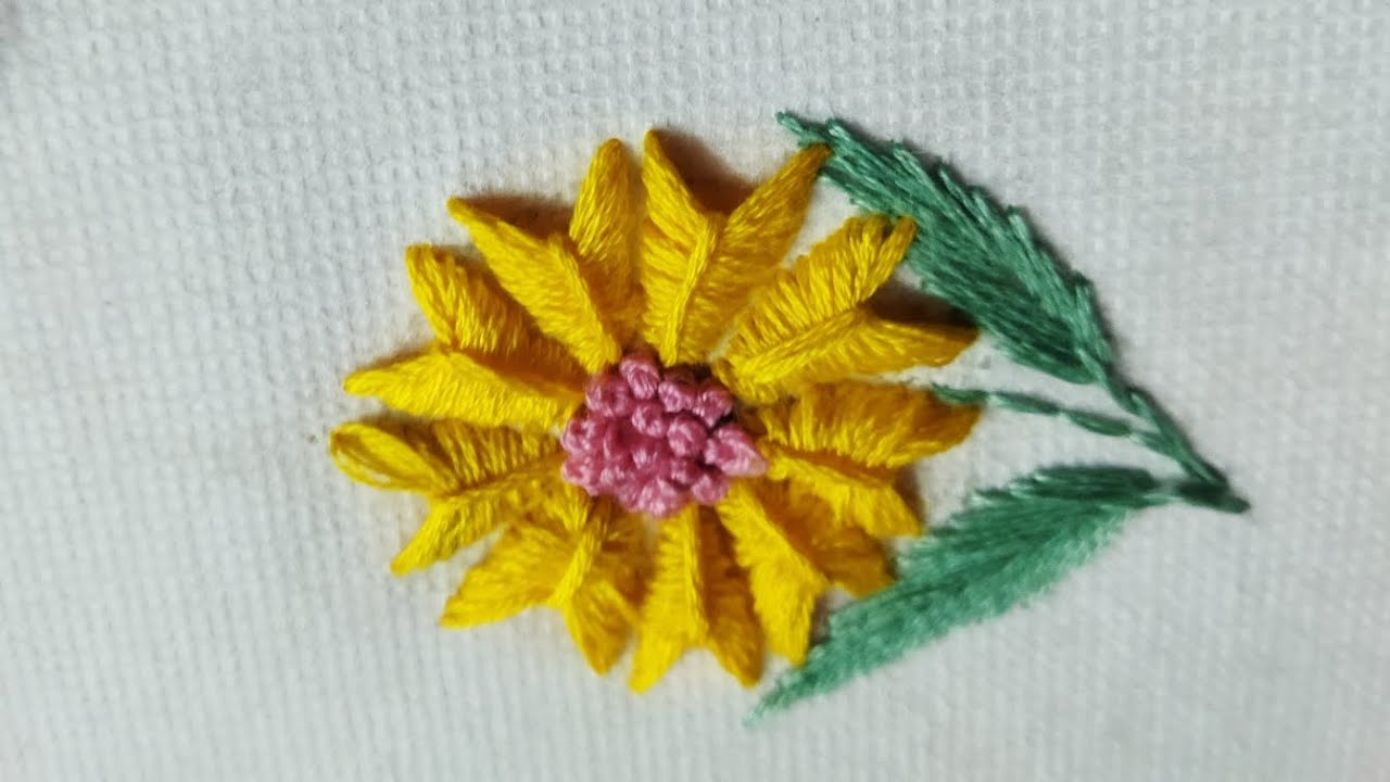 Super unique stitch flower design embroidery - YouTube