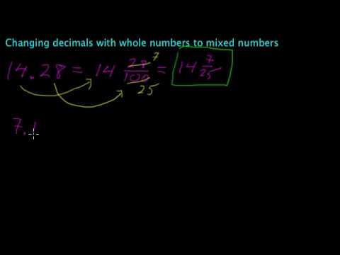Changing Decimals with Whole Numbers to Mixed Numbers - YouTube