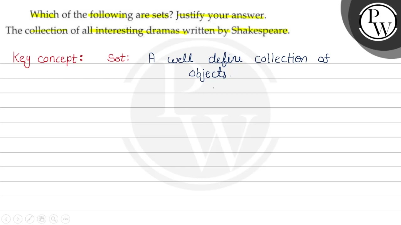 Which of the following are sets? Justify your answer. \( P \) The c ...