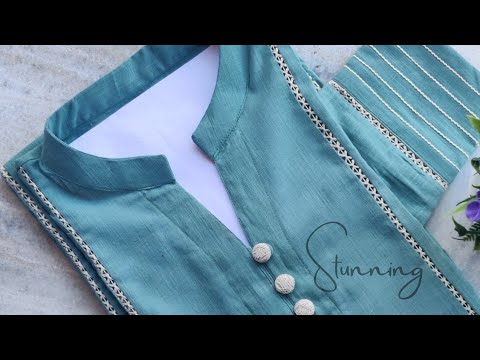 Collar Neck Design with Button Placket/ Front Neck Design/ neckdesign ...