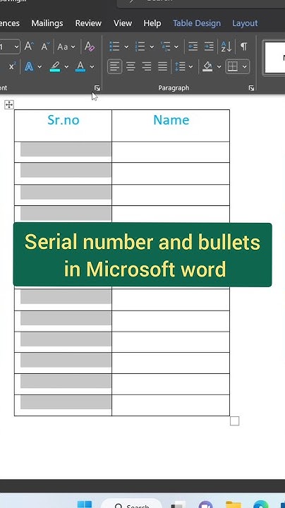 Add Serial numbers and bullets in Microsoft word - YouTube