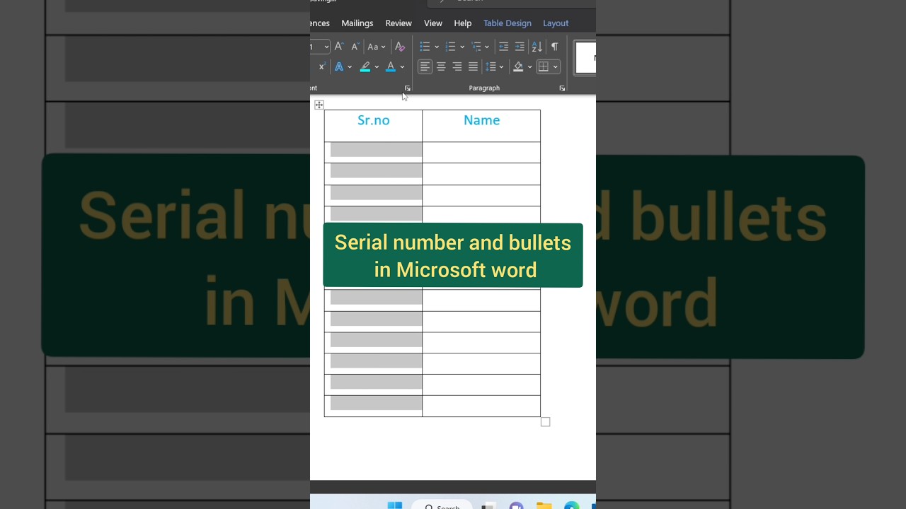 Add Serial Numbers And Bullets In Microsoft Word YouTube Add Serial Numbers And Bullets In Microsoft Word YouTube