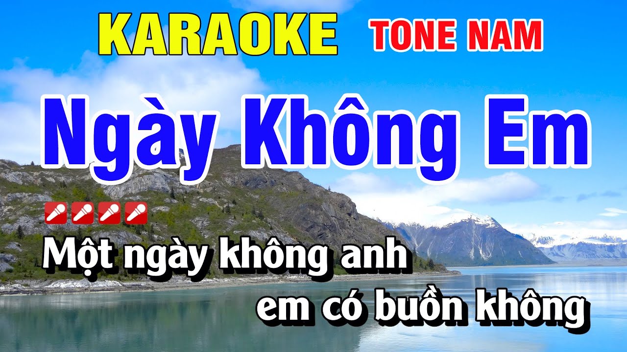 Karaoke Ngày Không Em Tone Nam Nhạc Sống | Hoàng Luân - YouTube