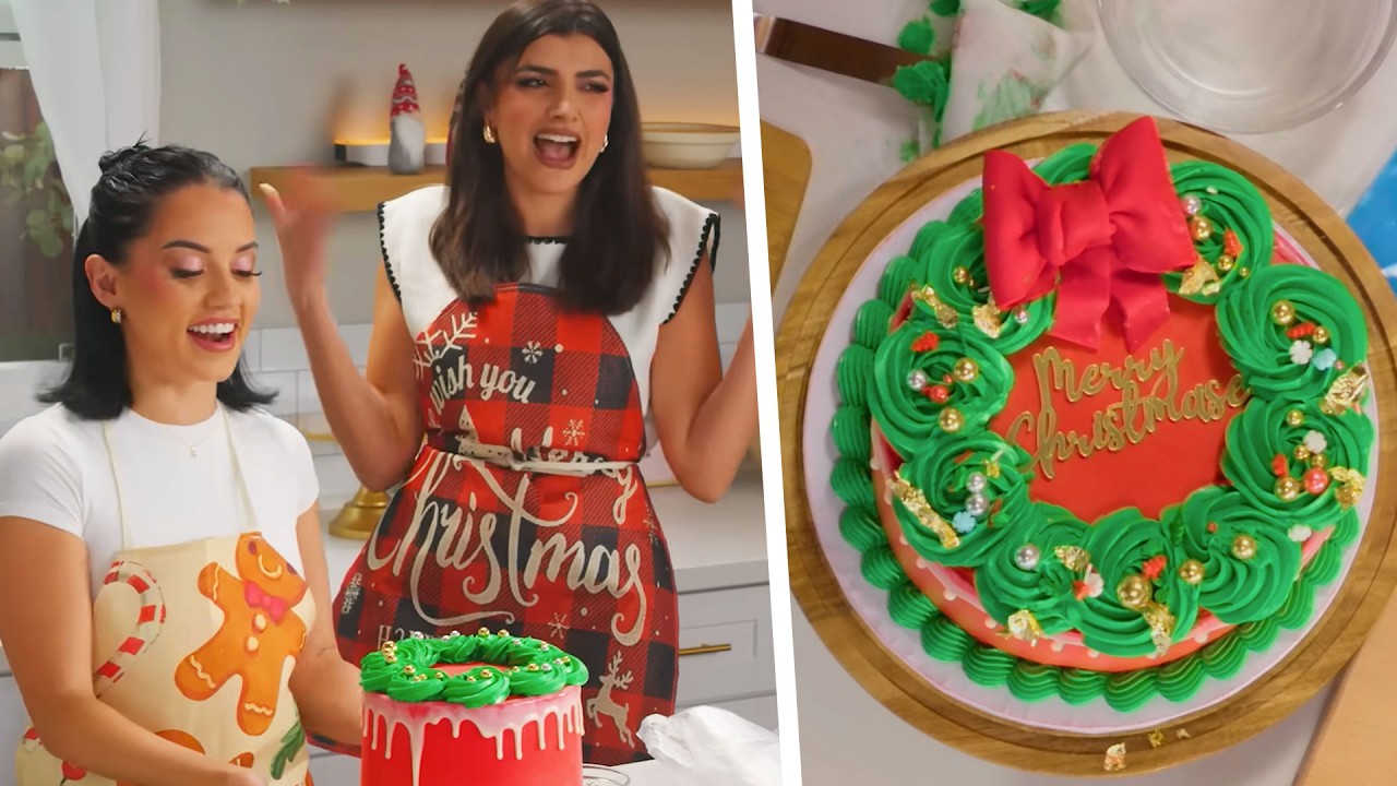 How to Decorate a Holiday Wreath Cake | SHEIN Cakemas with LesDoMakeup ...