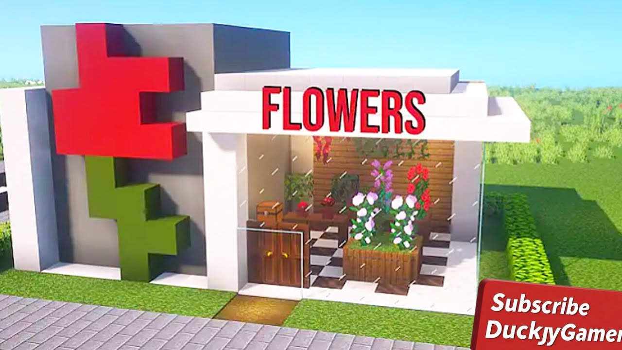 MINECRAFT: Modern flower shop [Easy Tutorial] - YouTube