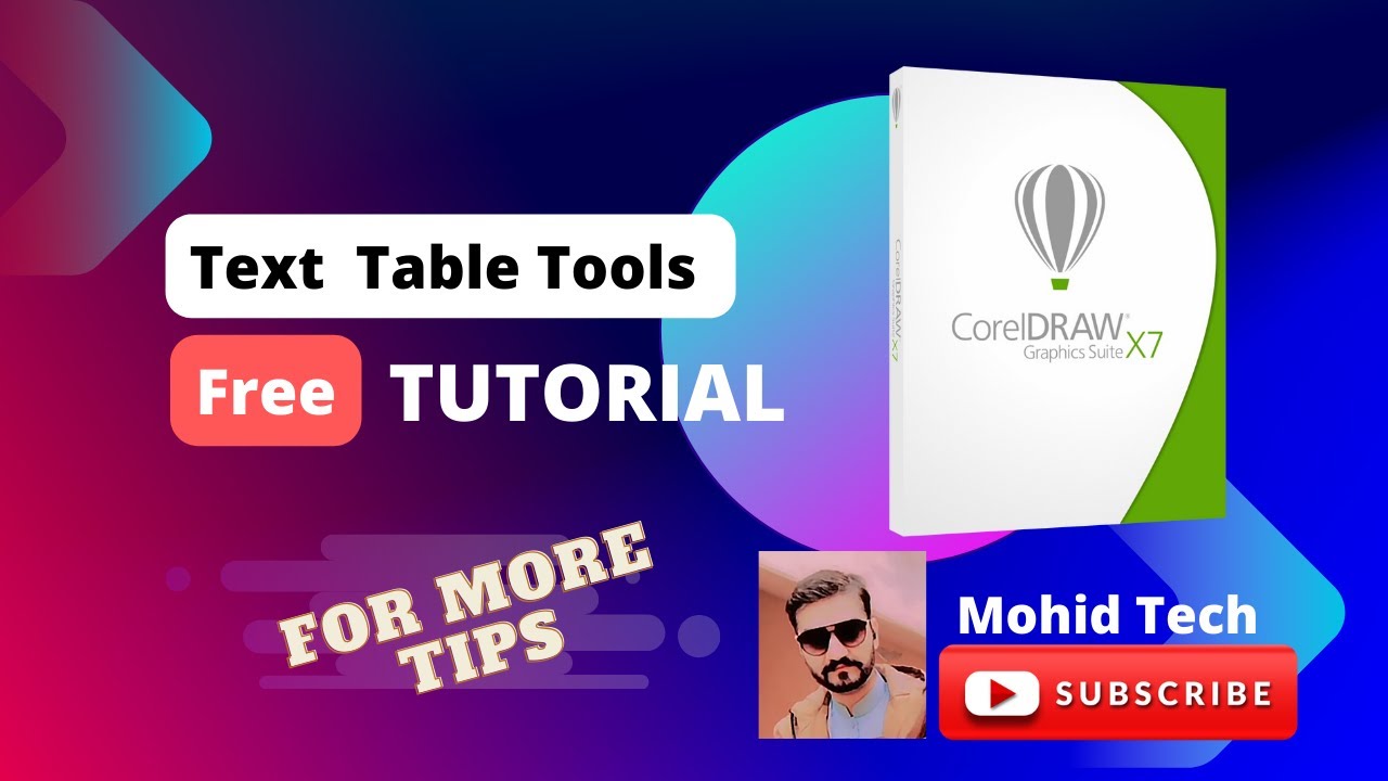 Corel Draw X7 Text Table Tools - YouTube