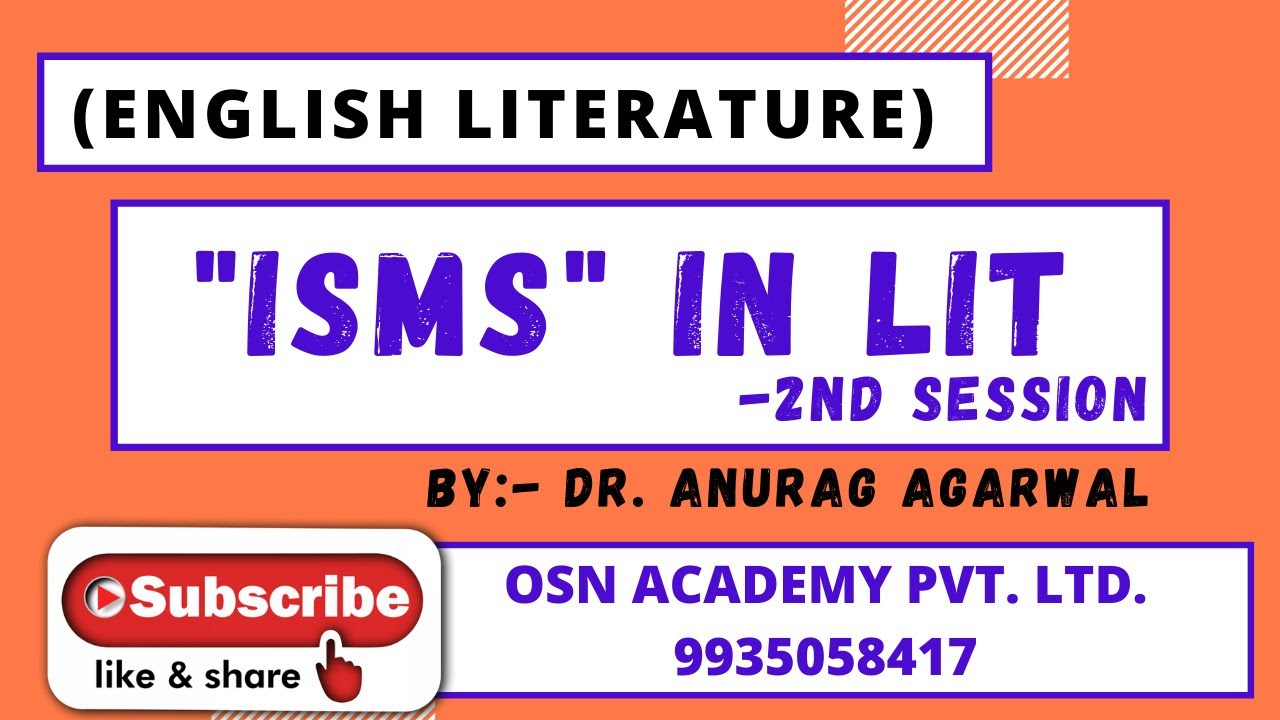 Isms in Lit - English Literature Live UGC NET Video Lecture by Dr ...