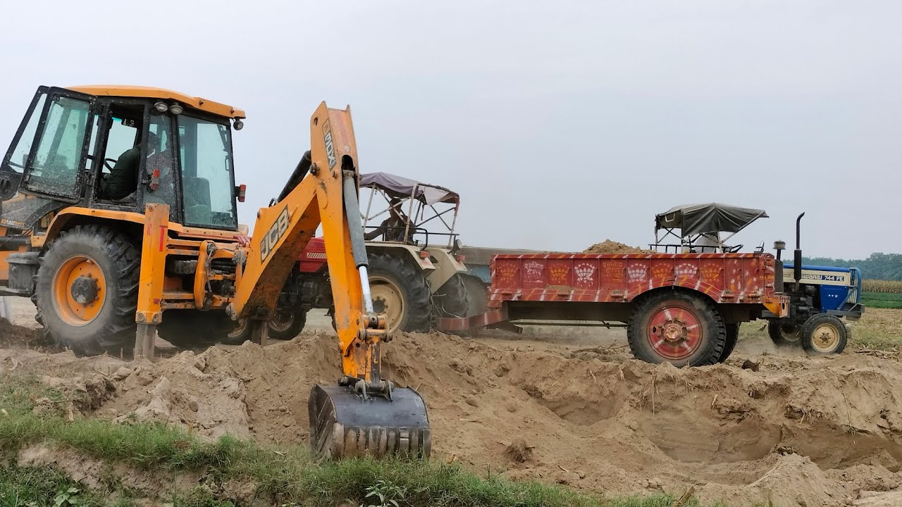 Jcb 3dx eco loading in sonalika d35 loading | new tractor sonalika d35 ...