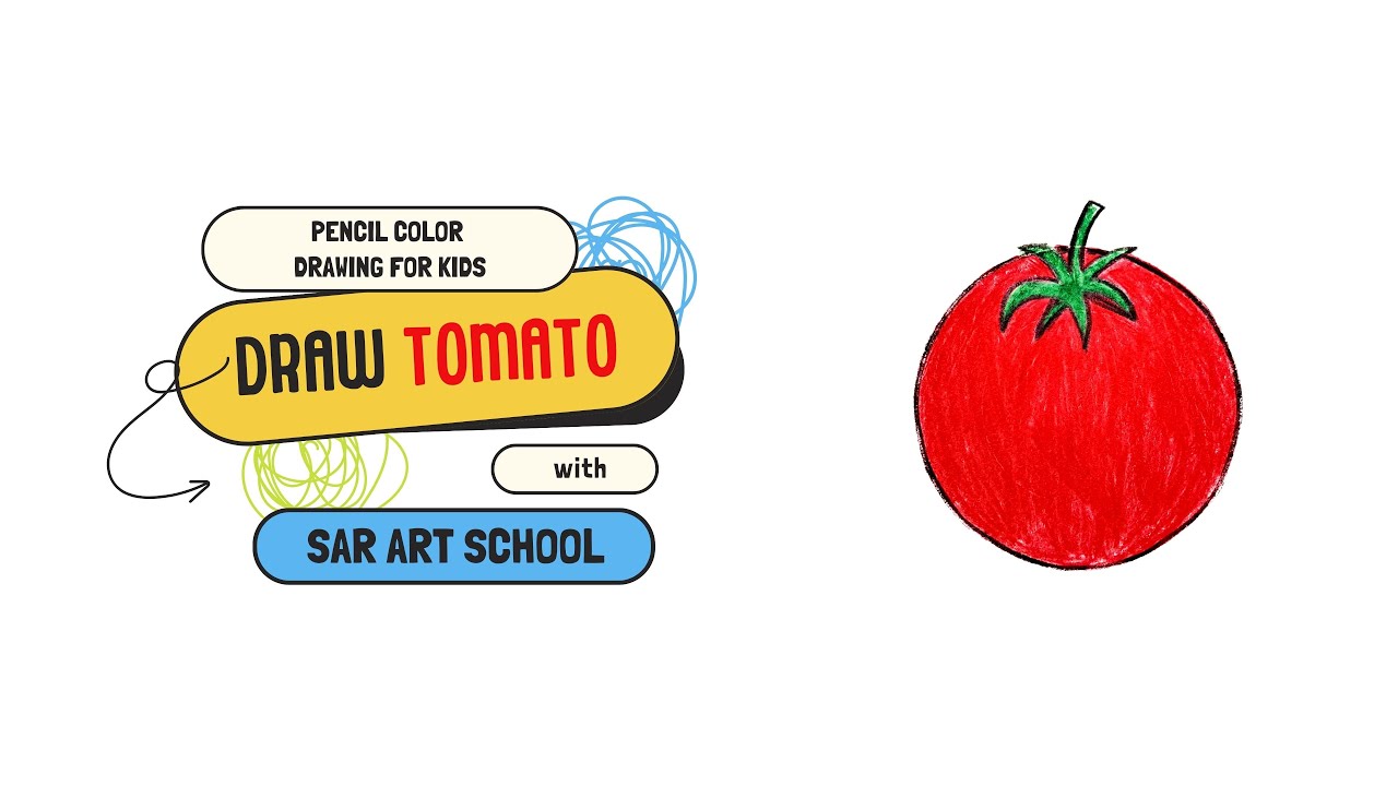 How to draw a tomato step by step (very easy) | SAR Art School - YouTube