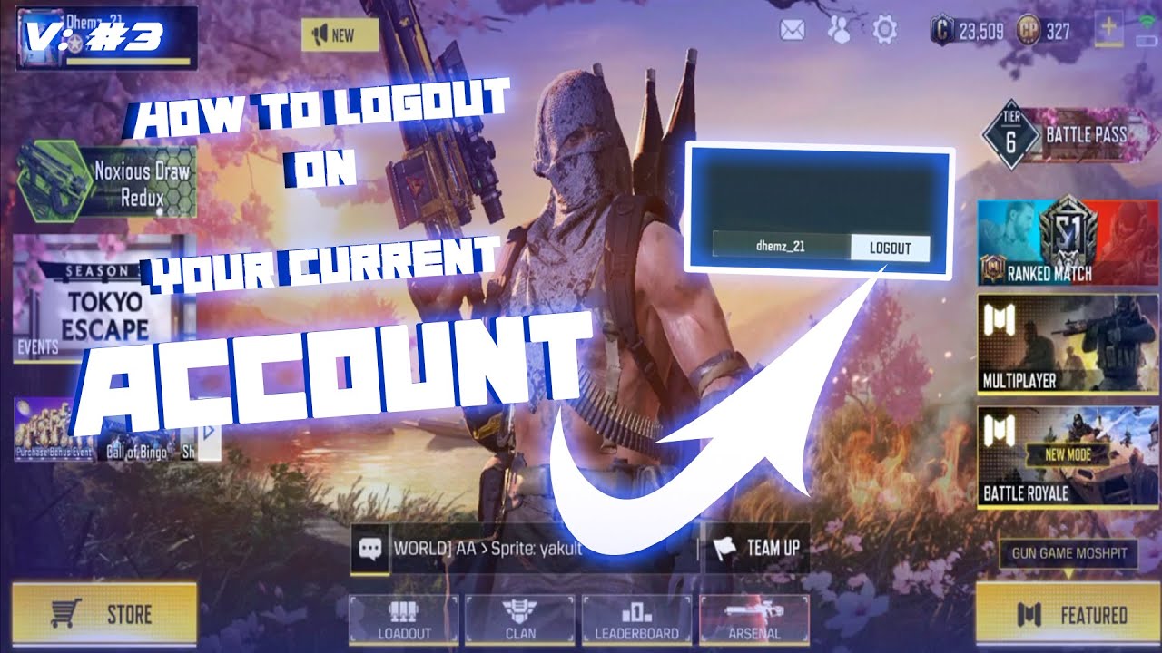 HOW TO LOGOUT ON YOUR CURRENT ACOUNT ON CALL OF DUTY MOBILE - YouTube