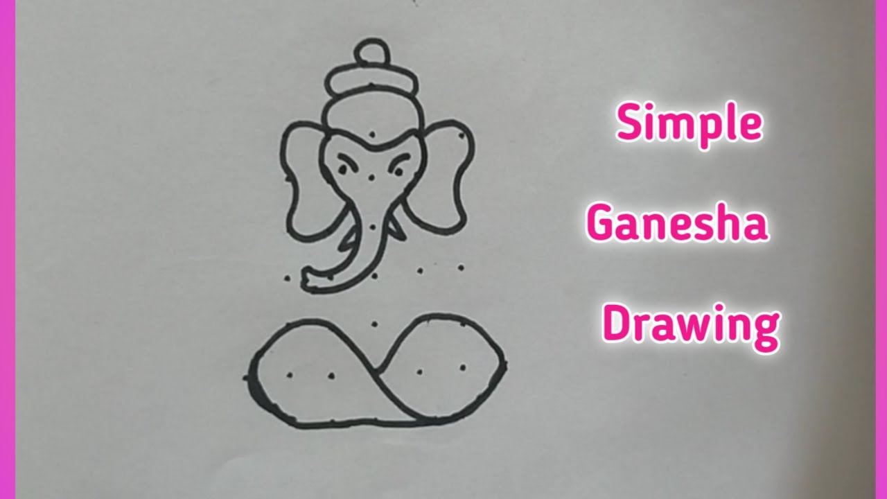 Simple easy Lord Ganesha drawing/vinayagar chaturthi kolam/Ganesha ...