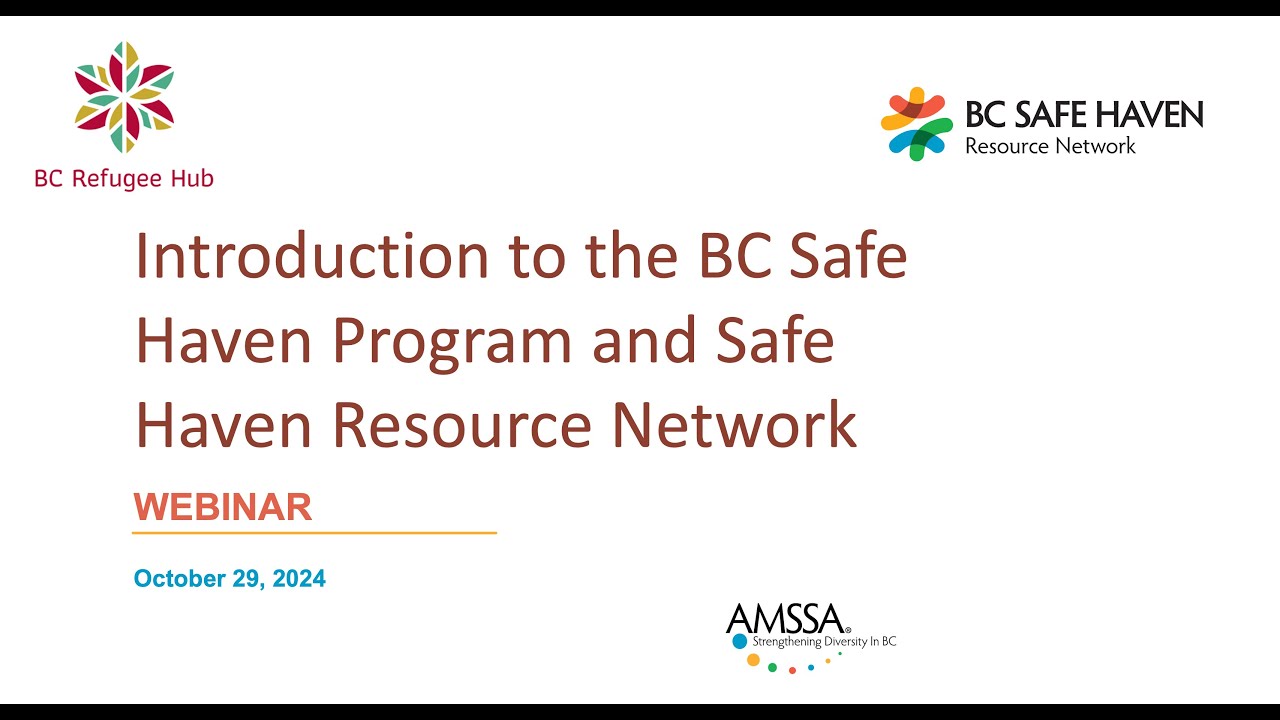 Webinar: Introduction to the BC Safe Haven Program and Safe Haven Resource Network - YouTube
