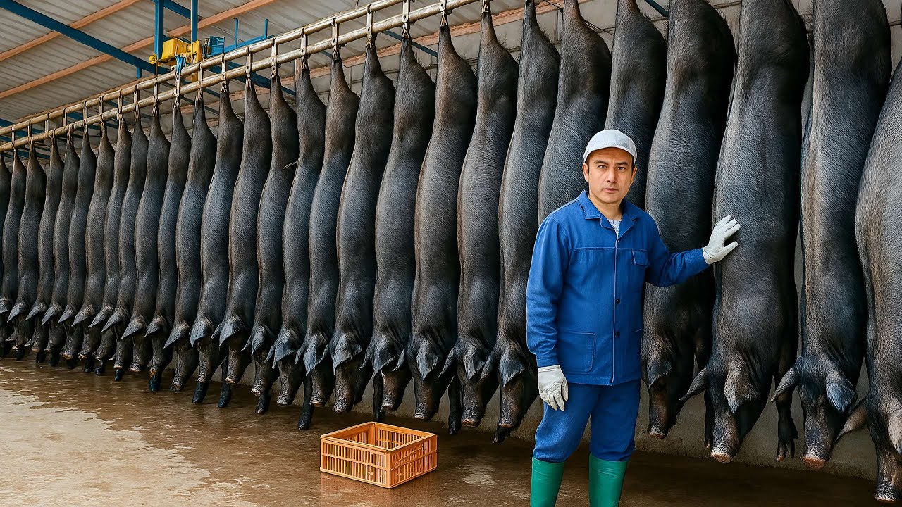 How Millions Black Pigs Farming in China Farm,Meat Processing in ...