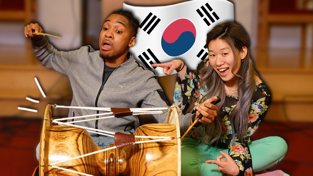 My Fiancée Teaches Me How To Play The Korean Drum | SLICE n RICE 🍕🍚 ...