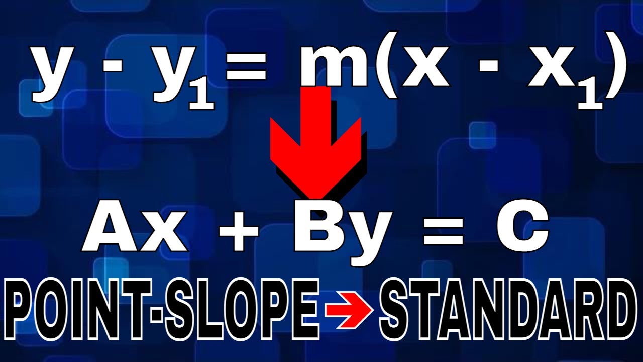 Point-Slope Form to Standard Form - YouTube
