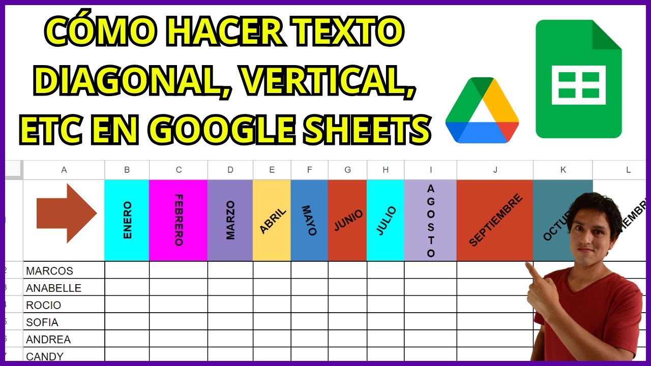 Cómo hacer Girar Texto en Google Sheets(Diagonal, Vertical,etc) 😎 - YouTube