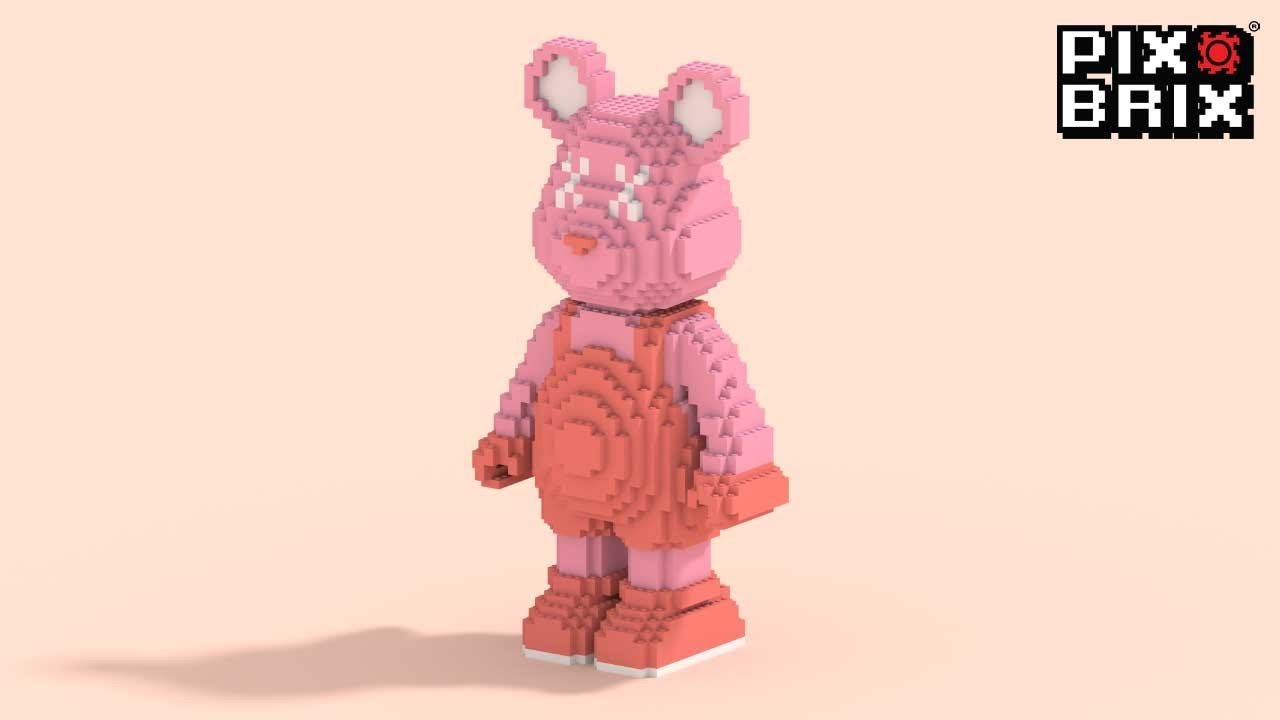 BEARBRICK KAWS COMPANION PINK 3D - Pix Brix Instructions - YouTube