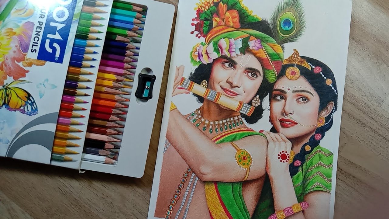 Drawing Sumedh Mudgalkar and Mallika Singh as Radha Krishna with Doms ...