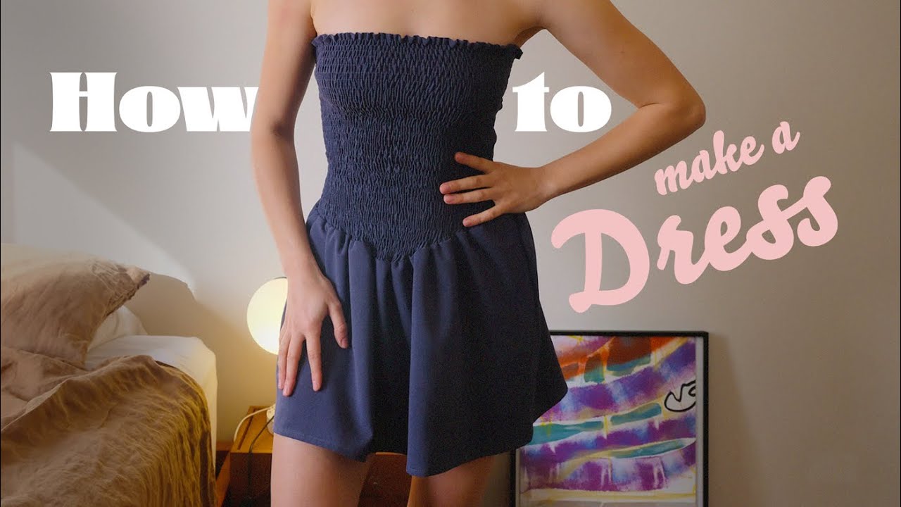 DIY V-Waist Mini Dress - Beginner Sewing Tutorial - YouTube