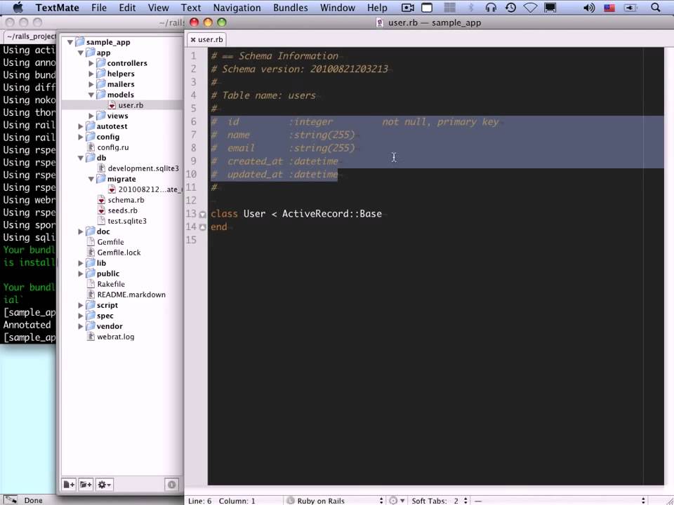 Ruby On Rails Ror Lesson 6 Modeling And Viewing Users Youtube