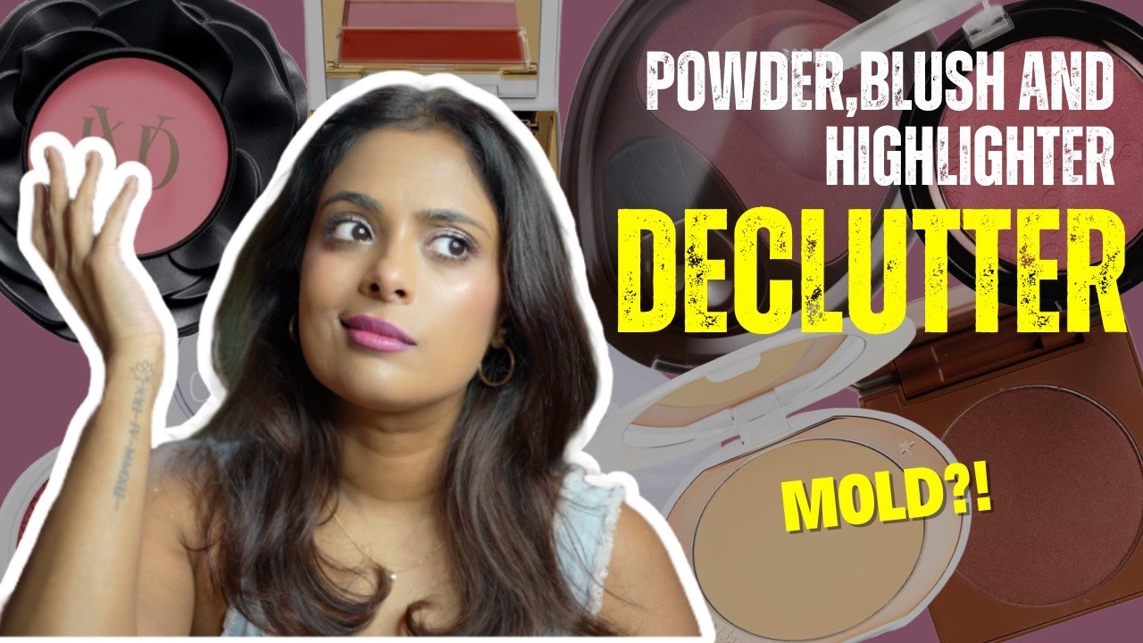 declutter with me - blush, highlighter and powder - YouTube