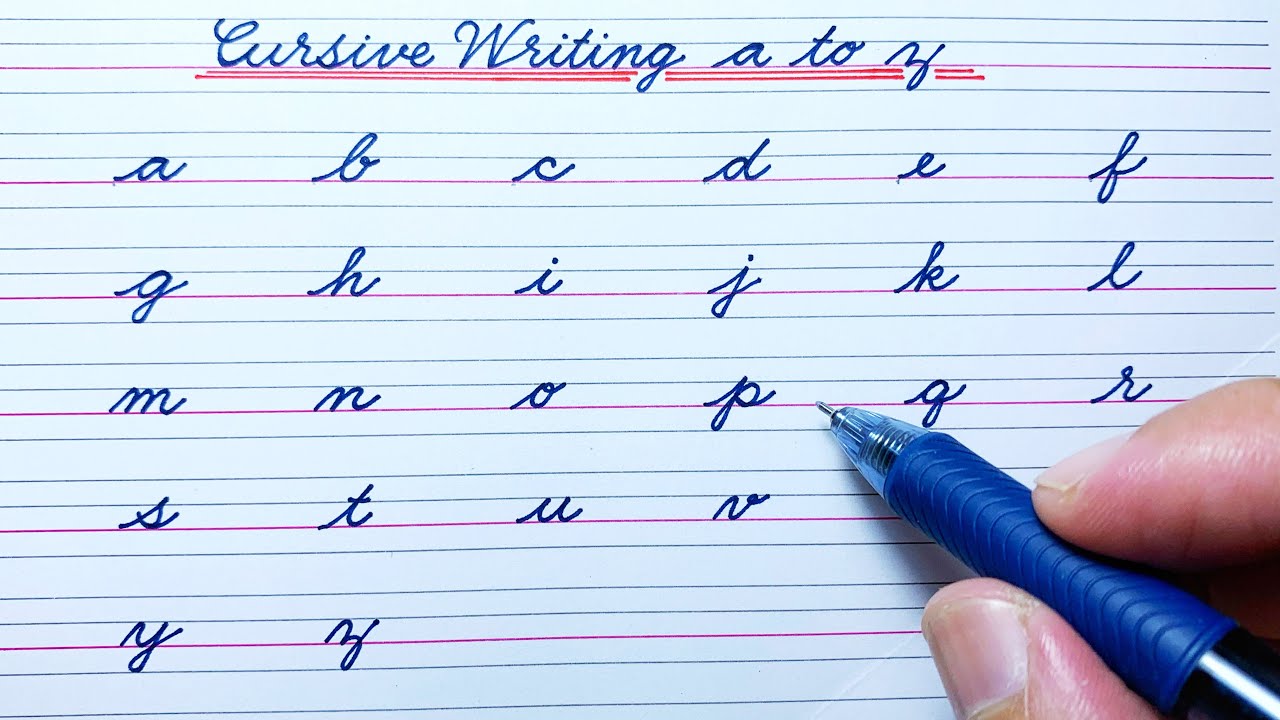 How to write English small letters abcd | Cursive writing a to z ...