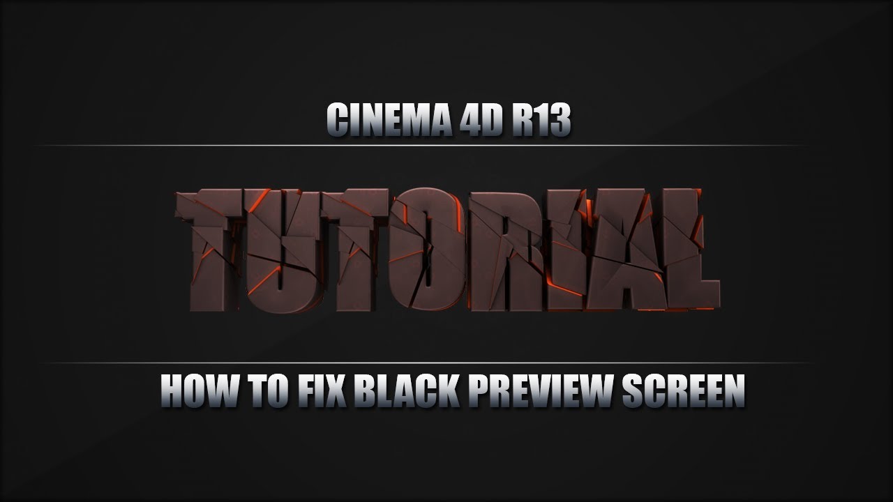 How To Fix Black Preview Screen In Cinema 4D | Tutorial - YouTube