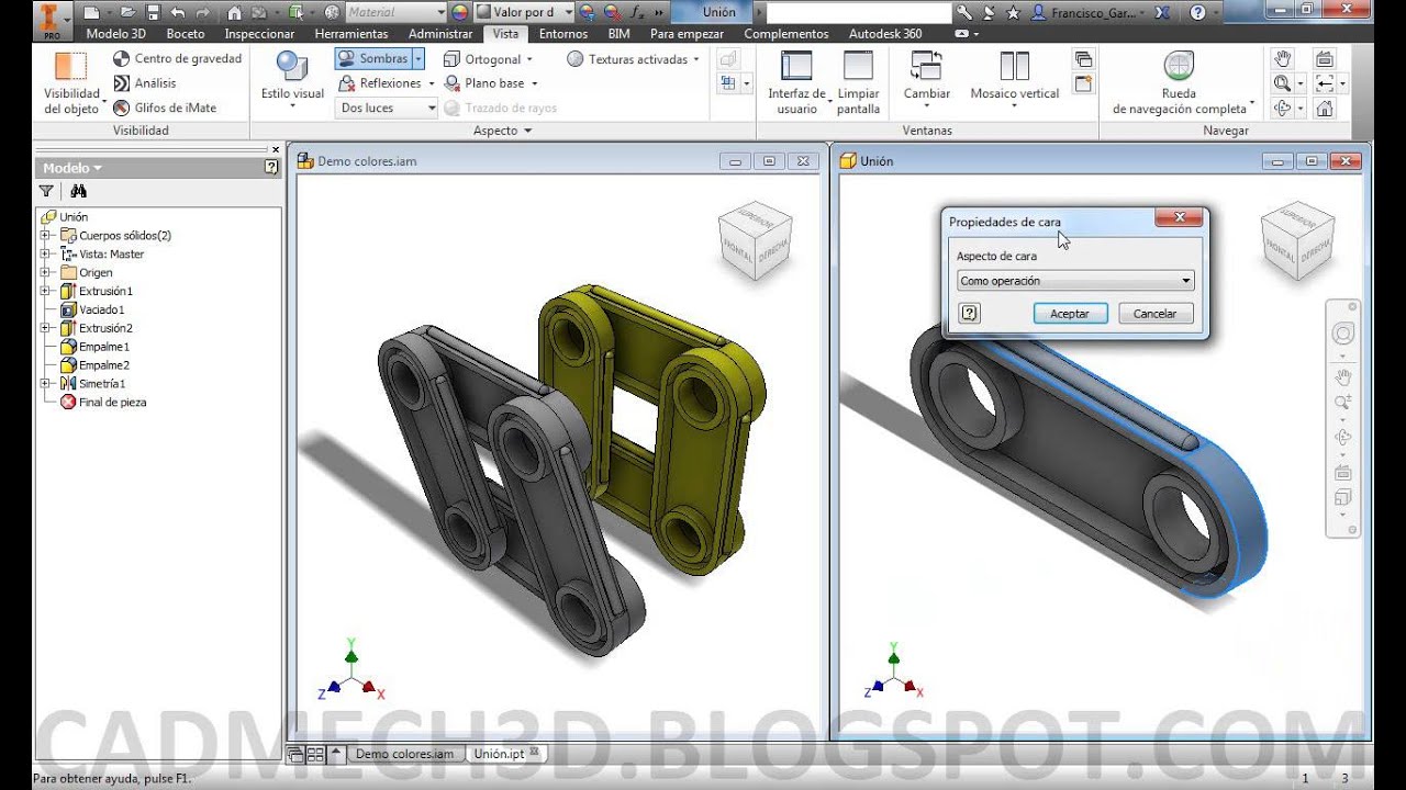 Autodesk Inventor - Asignación de colores y texturas - YouTube
