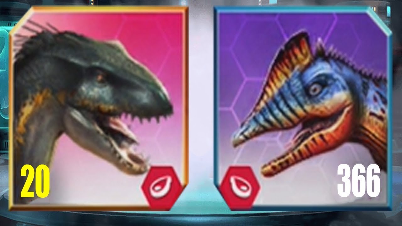 INDORAPTOR Vs ALANGASAURUS LEVEL 366 - Jurassic World The Game - YouTube