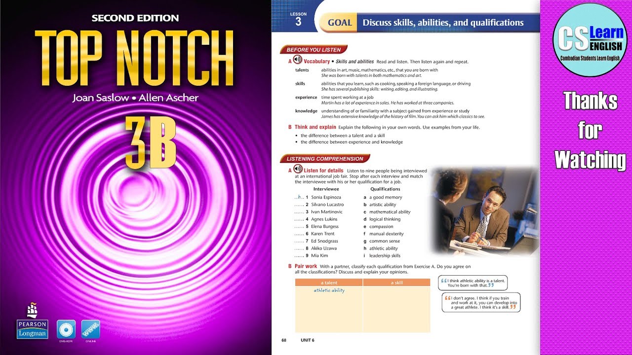Top Notch 3: Unit 6: Lesson 3: Discuss skills, abilities, and ...