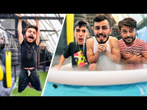 BUZ DOLU HAVUZA DÜŞMEME YARIŞMASI!!