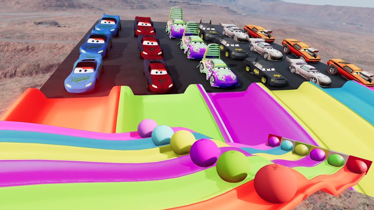 Pixar Cars vs Giant Balls Mcqueen - YouTube