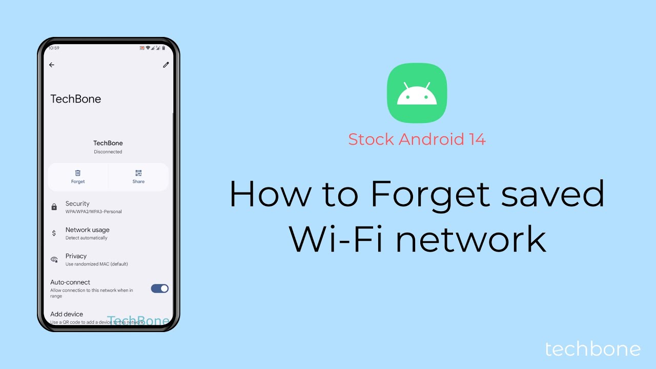 How to Forget saved Wi-Fi network [Android 14] - YouTube