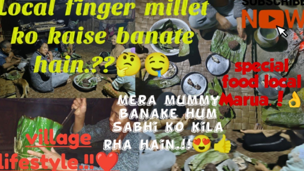 Local finger millet ko kaise banate hain|village lifestyle|local Marua ...