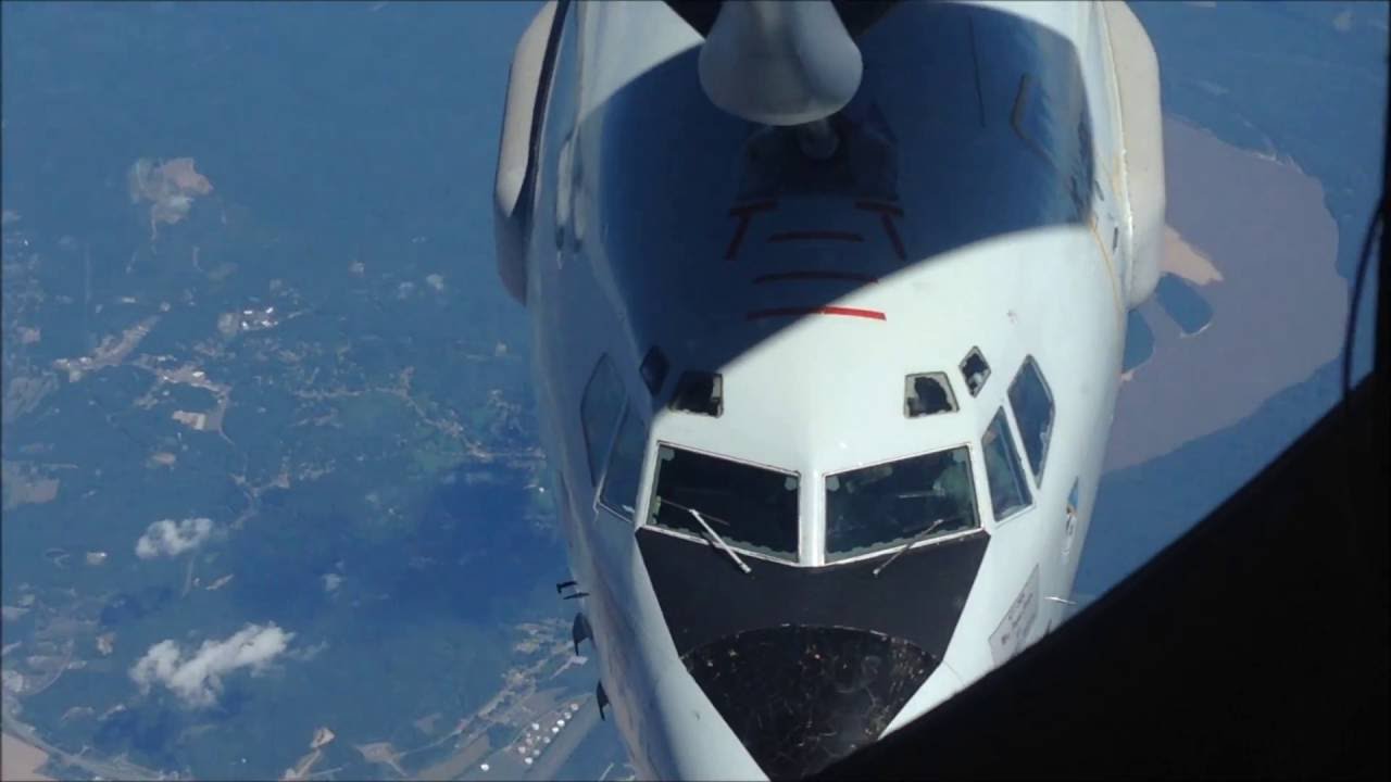 KC135 Refueling AWACS E-3 Sentry - YouTube