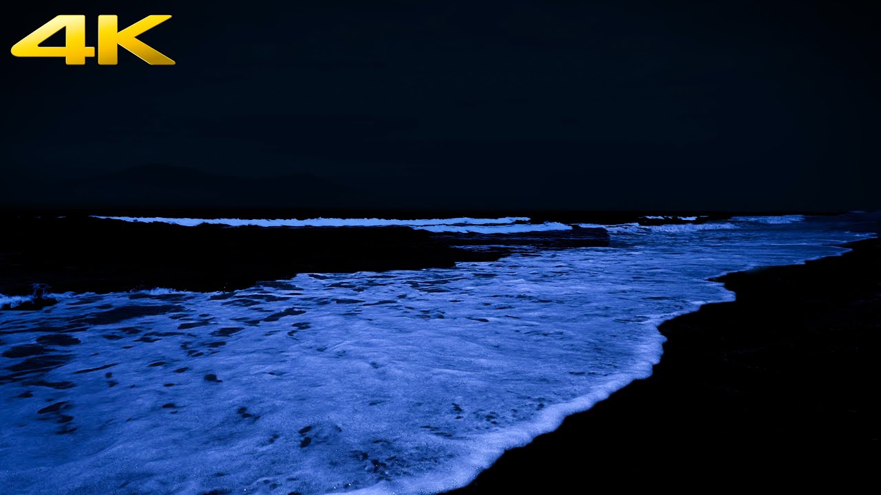 Ocean Waves At Night For Deep Sleep | You will fall asleep instantly ...