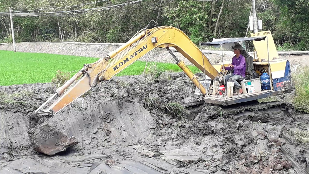 Xe Cần Cẩu, Xe Máy Xúc Kube Máy Cuốc Đất Bánh Xích Đào Ao Lên Liếp ...