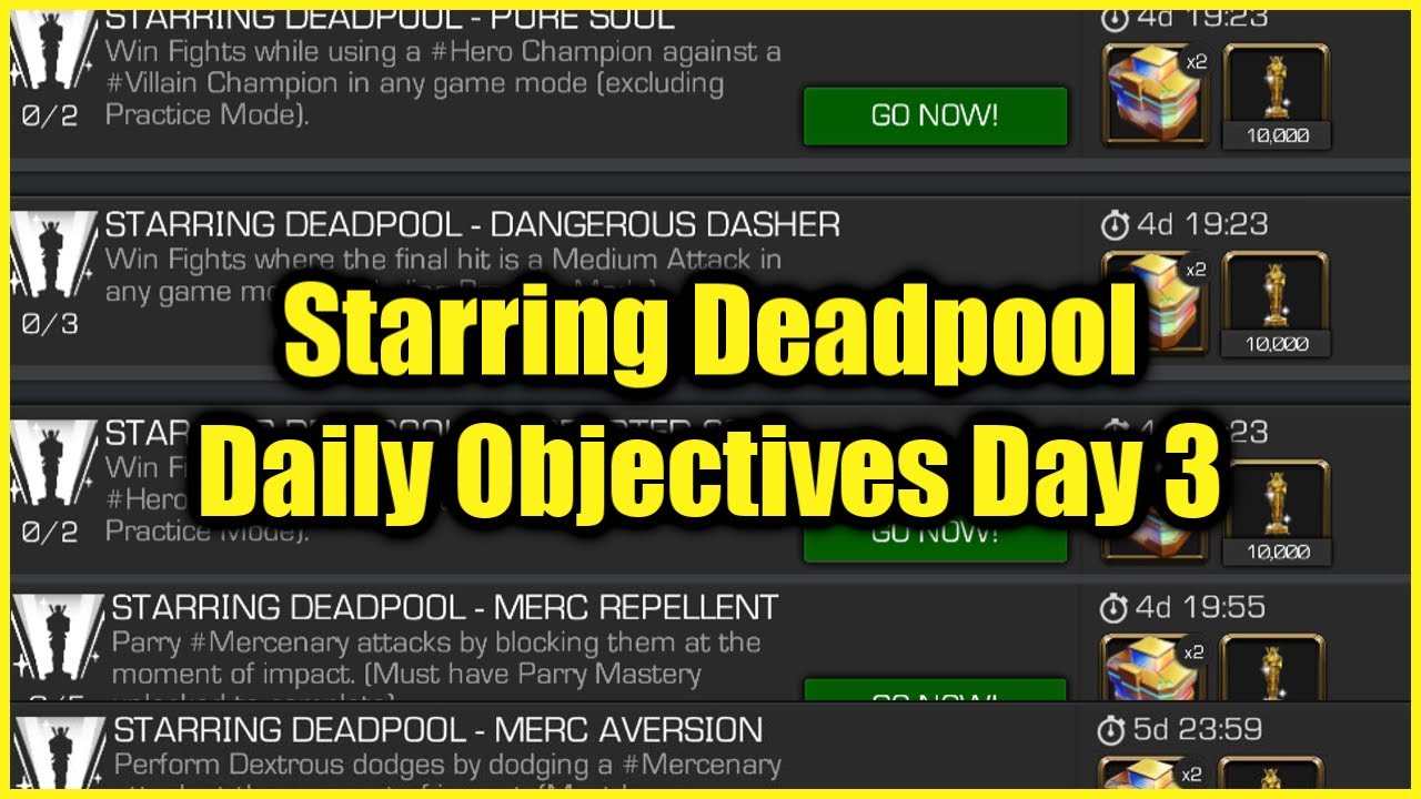 Starring Deadpool Daily Objectives Day 3 | MCOC - YouTube