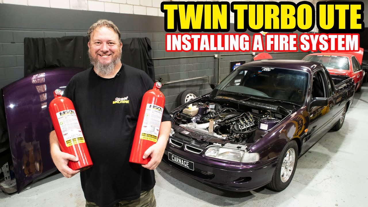Carnage - Fitting a Fire System to Our Twin Turbo Ute - YouTube