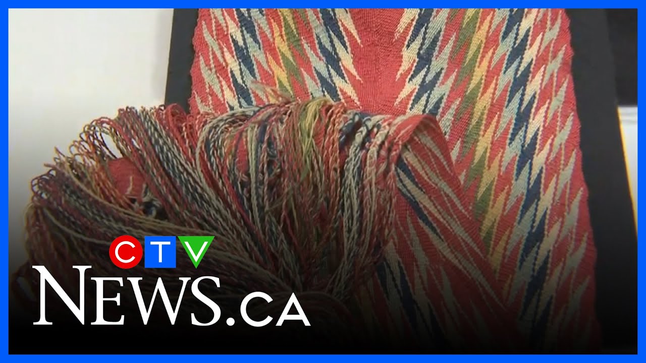 Métis woven sashes on display - YouTube