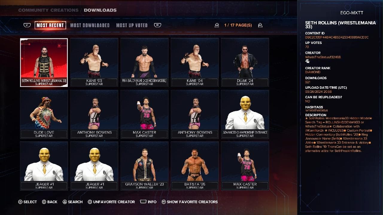 WWE 2K24 SETH ROLLINS VS ADAM COLE - YouTube