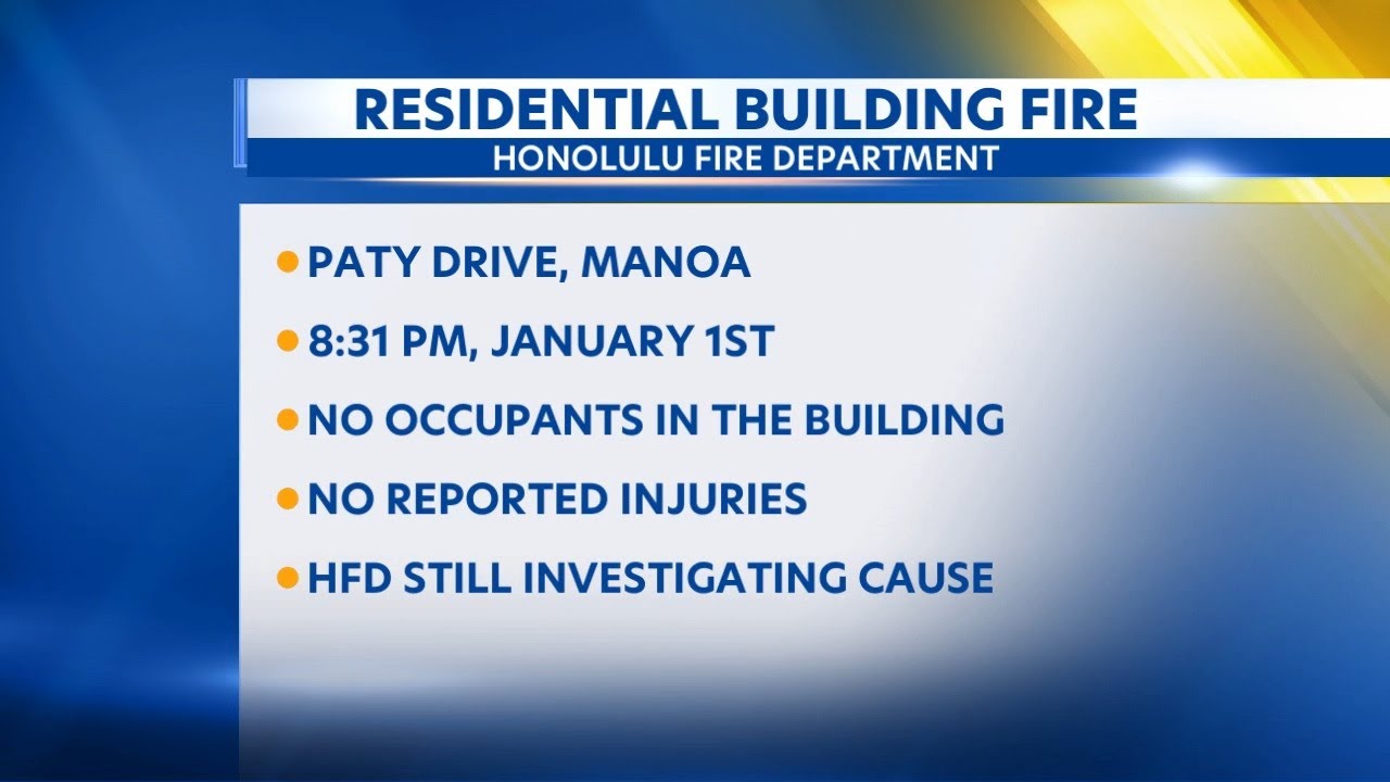 Honolulu Fire Department battles blaze at Manoa residential building ...
